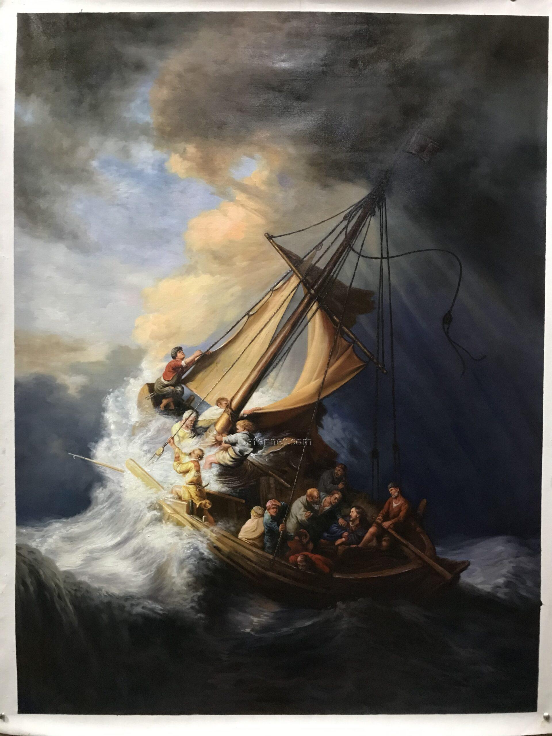 Christ in the storm on the sea of Galilee - Dafen oil painting village ...