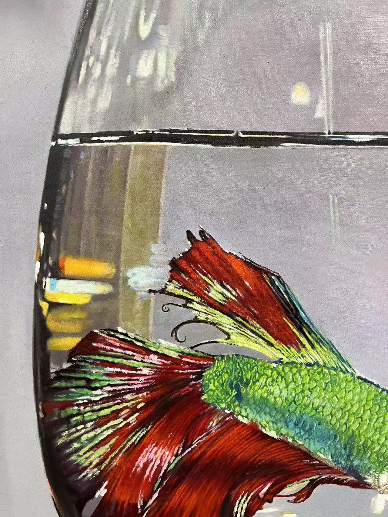 Hyper-Realistic Fish In Glass Oil Painting | Masterpiece By Dafen ...