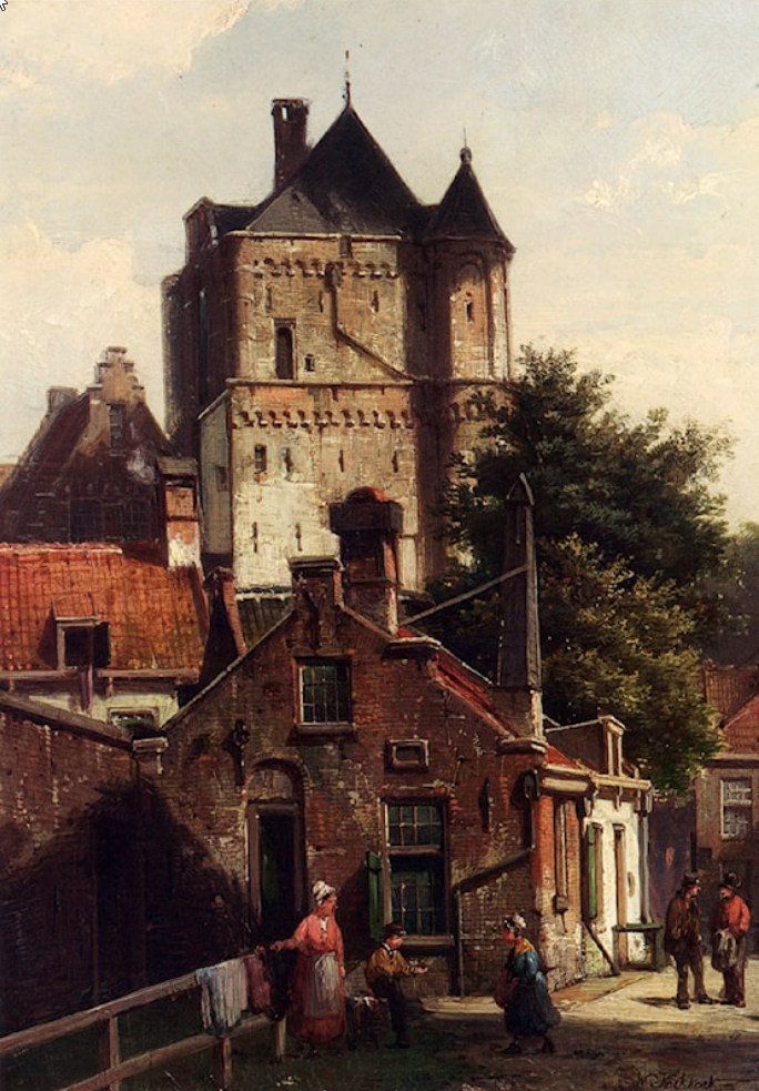 Willem Koekkoek: Figuren In De Straten Van Harderwijk ...